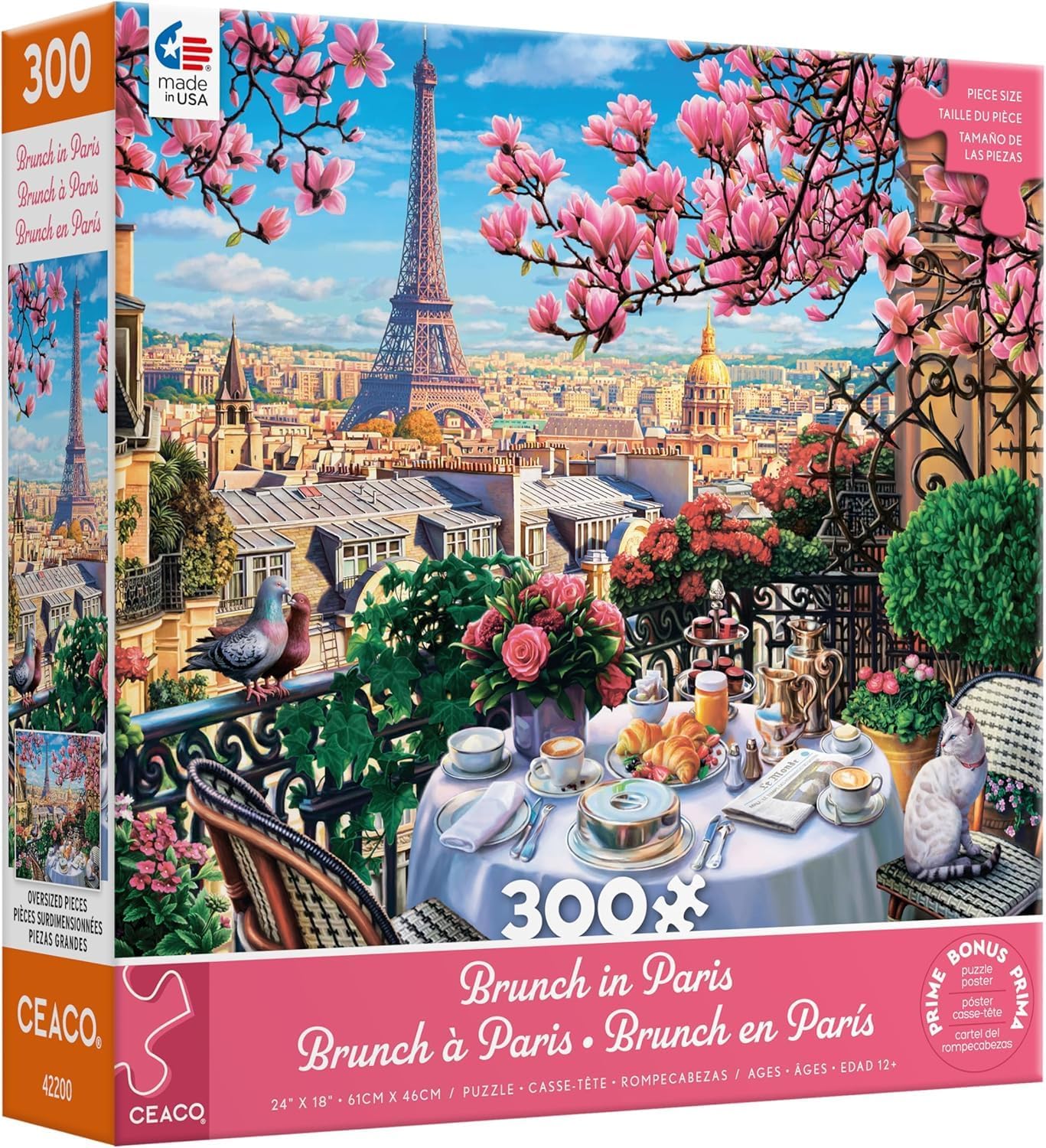 Amazon.com: Ceaco - Brunch in Paris - 300 Oversized Piece Jigsaw Puzzle : Toys & Games