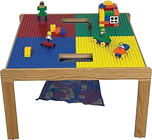 Amazon.com: Fun Builder® "American Made Wood Building Block Table with ...