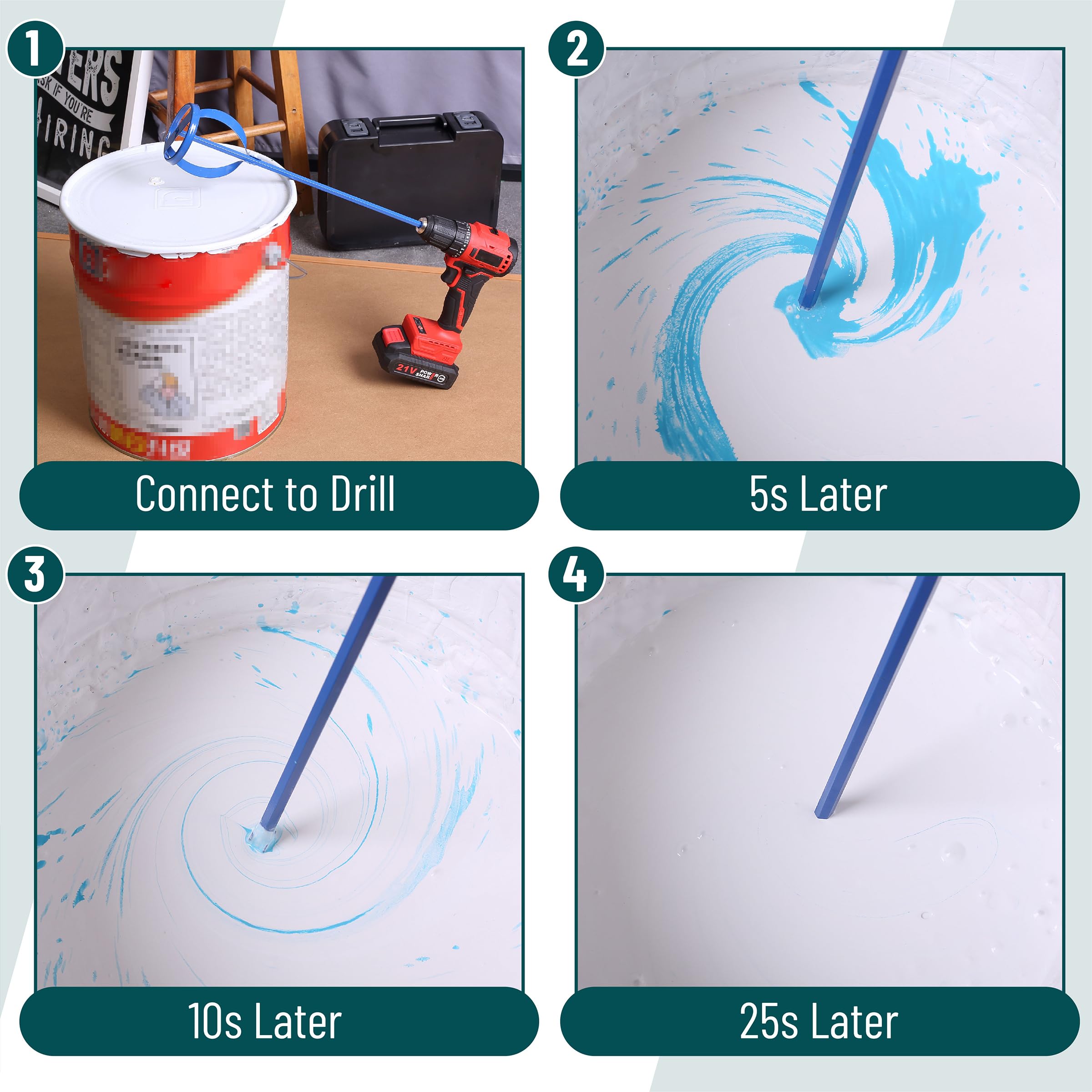 Snapklik.com : Bates- Paint Mixer, 1 To 3 Gallon Buckets, Navy Blue Mud ...