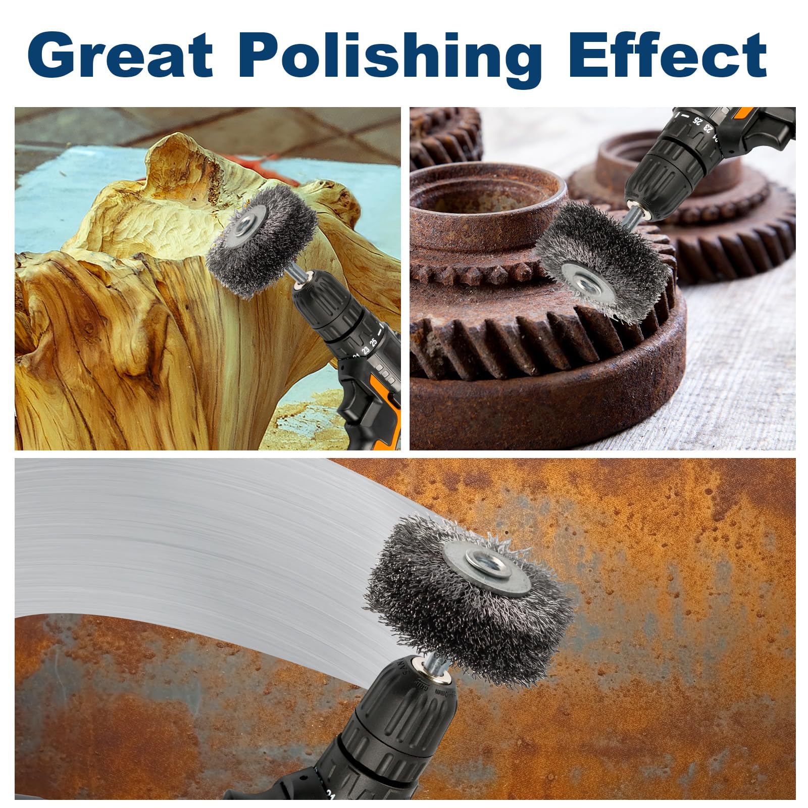 Snapklik.com : 8 Pcs Wire Wheels Brush, 3 Inch Knotted And Plated ...