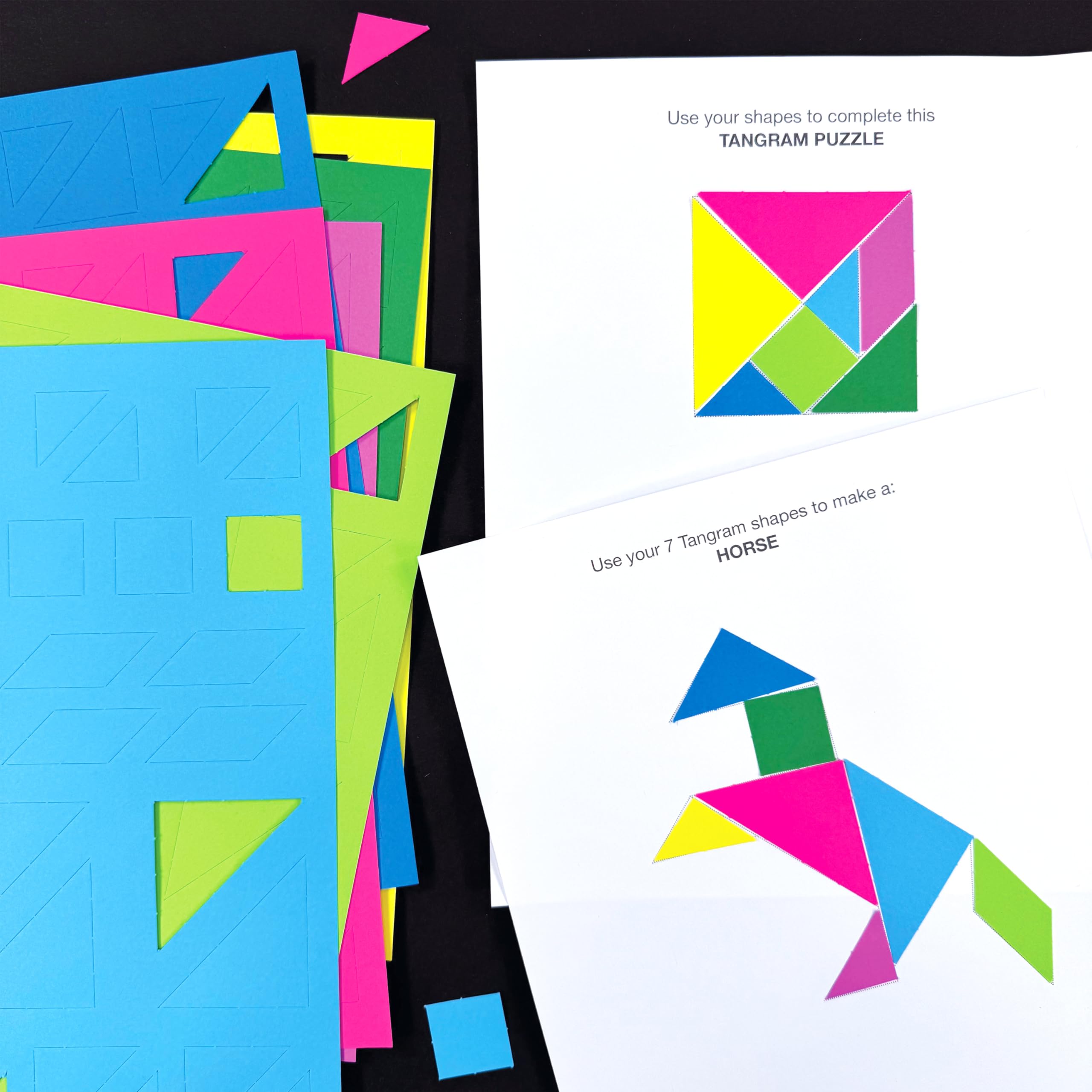 Snapklik.com : 714 Pcs Tangram Shapes Easy Punch-Out Math Manipulatives ...