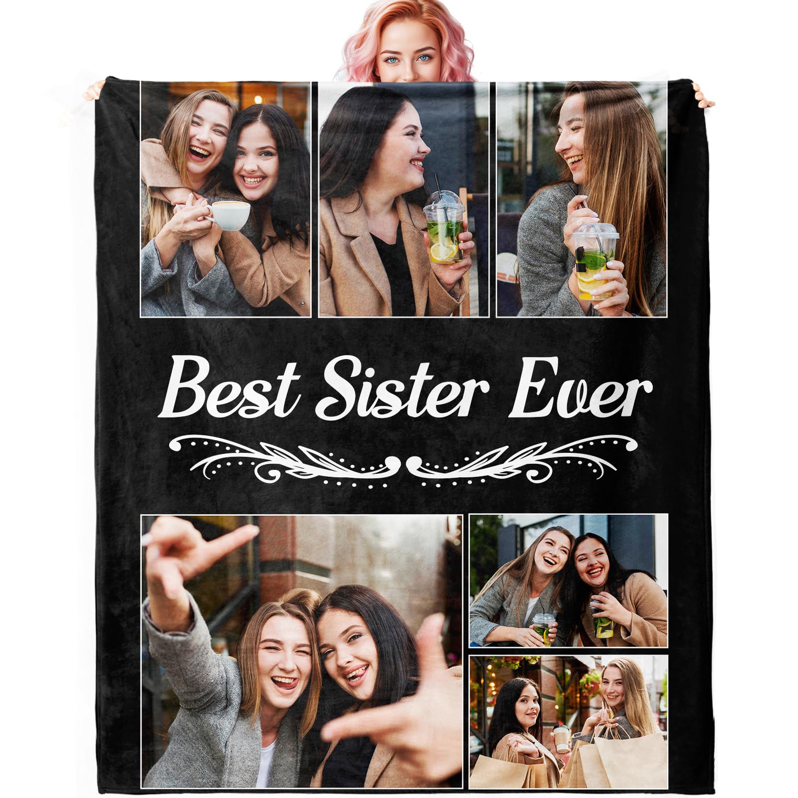Amazon.com: EOBIBIFUN Custom Sister Blanket, Personalized Throw ...