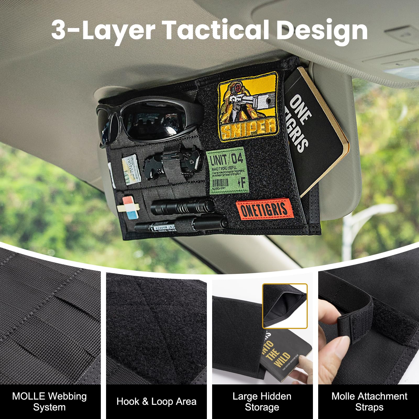 Snapklik.com : ONETIGRIS Molle Visor Panel Organizer, Molle Panel ...