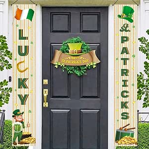 Amazon.com: St Patricks Day Door Banner,St.Patrick’s Day Decor Porch ...