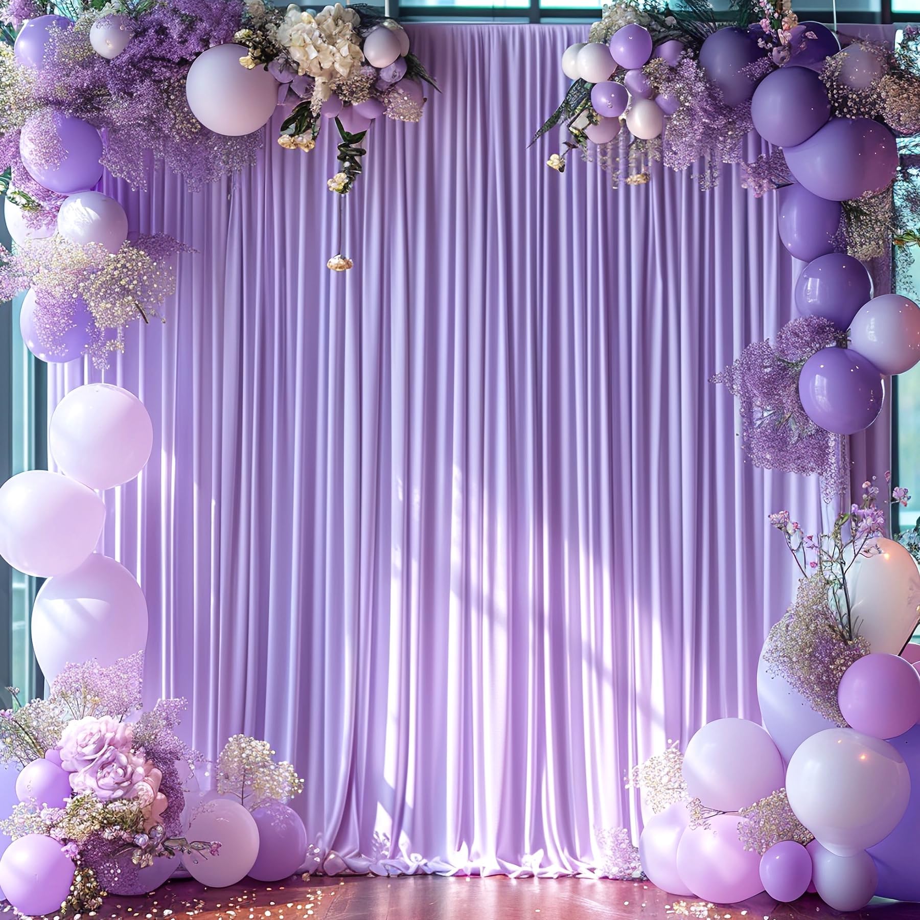 Amazon.com : MEHOFOND Lavender and White Floral Bridal Shower Photo ...