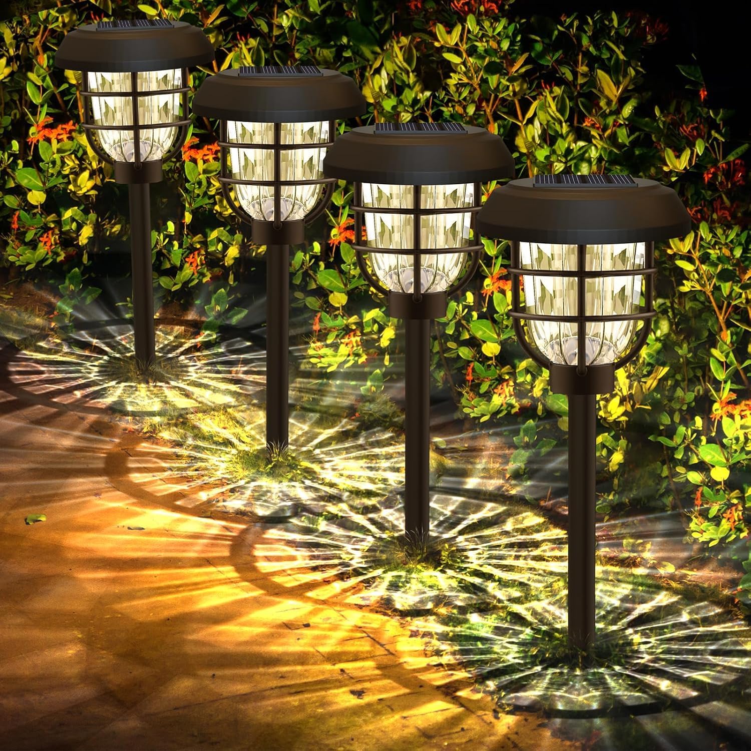 pearlstar Solar Lights Outdoor Waterproof, Super Bright Solar Pathway ...