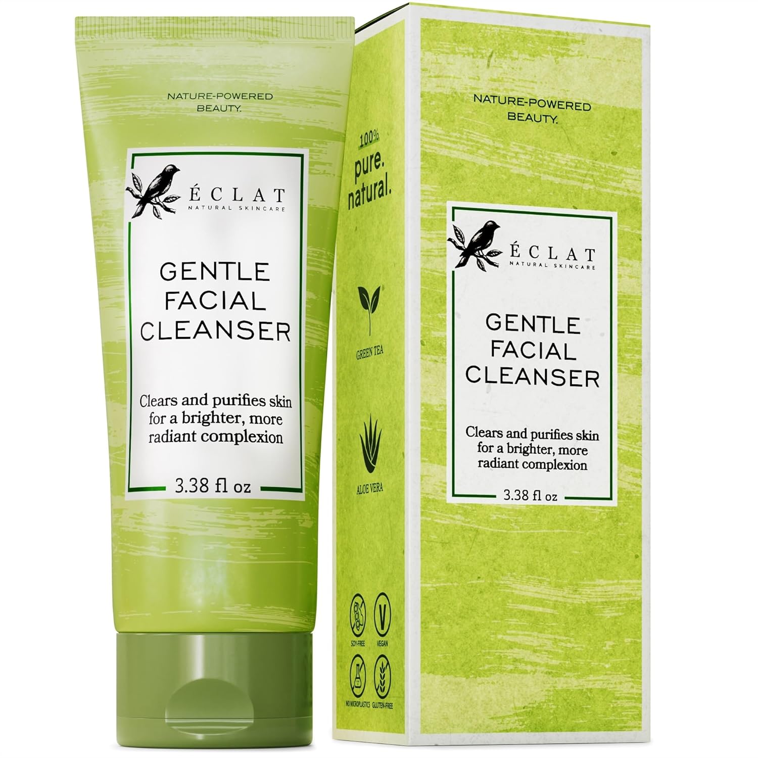 Amazon.com: Gentle Facial Cleanser - Green Tea Face Wash + Aloe Vera ...