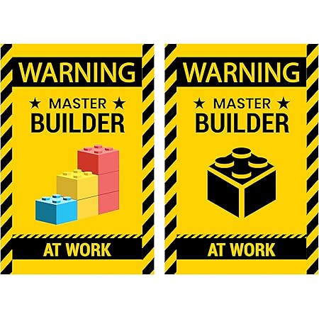 Amazon.com: Caution Building Block Bricks Room, Wall Door Poster Decor ...