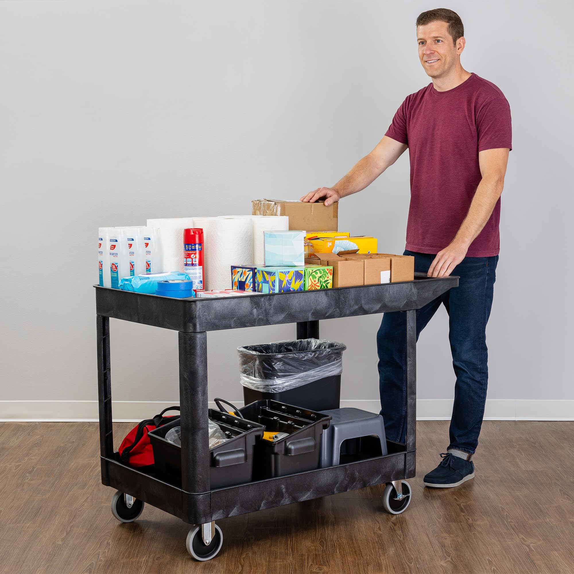 Stand Steady Original Tubstr Extra Large Two Shelf Utility Service Cart ...