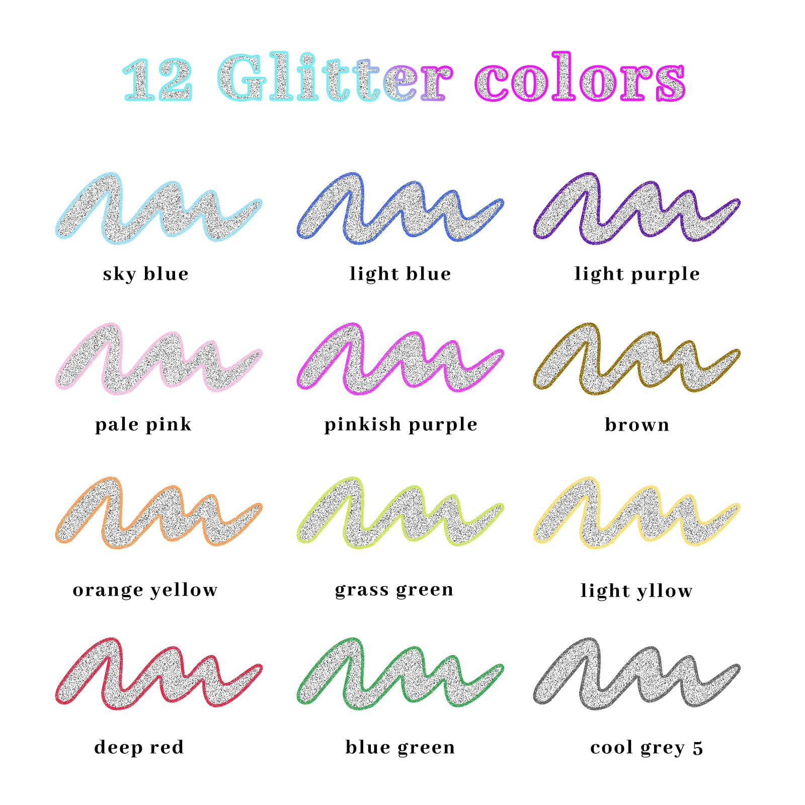 Snapklik.com : Glitter Pens Outline Markers, 12 Shimmer Colors, Double ...