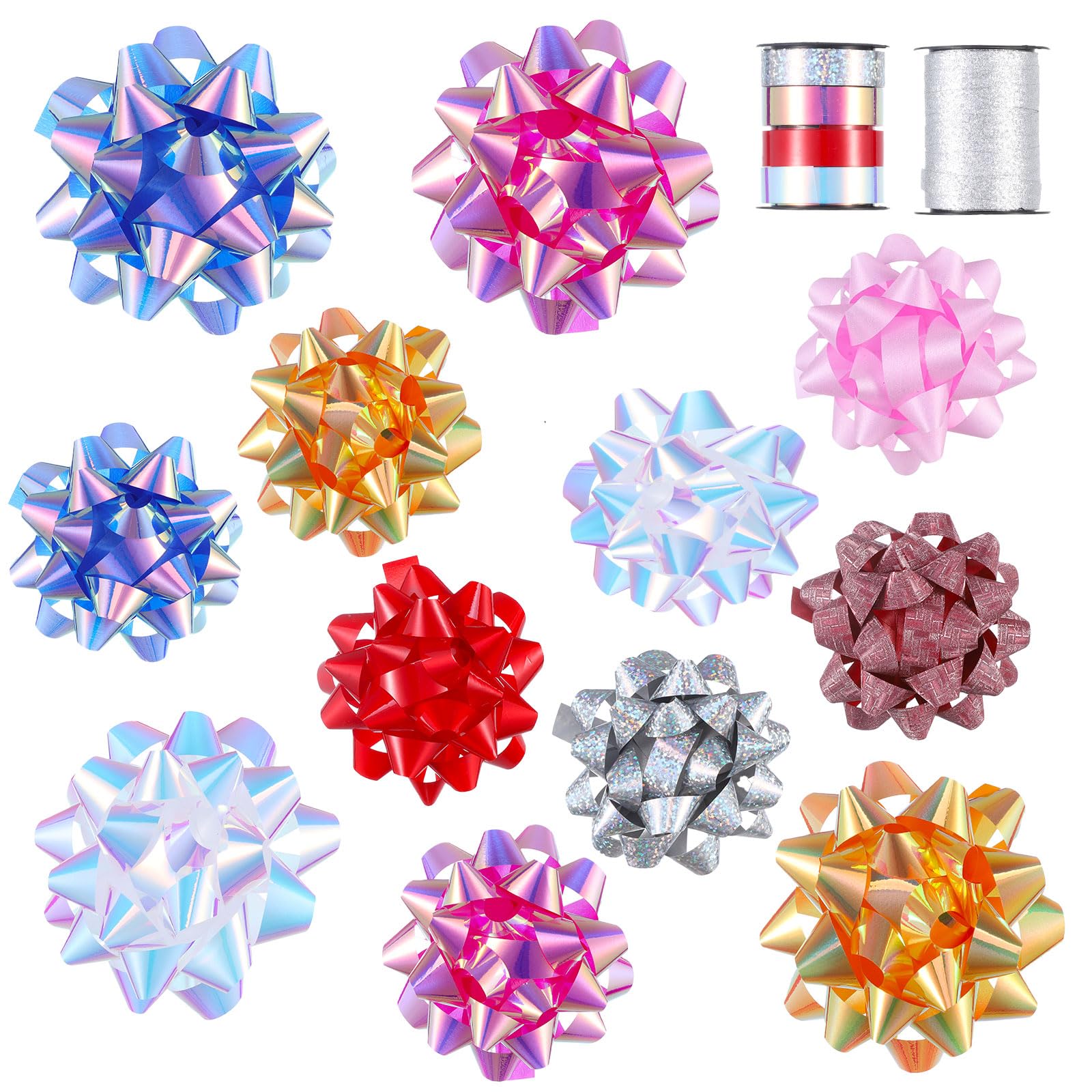 Amazon.com: 14 Pcs Gift Bows Assortment - 12 Multi Colored Assorted ...