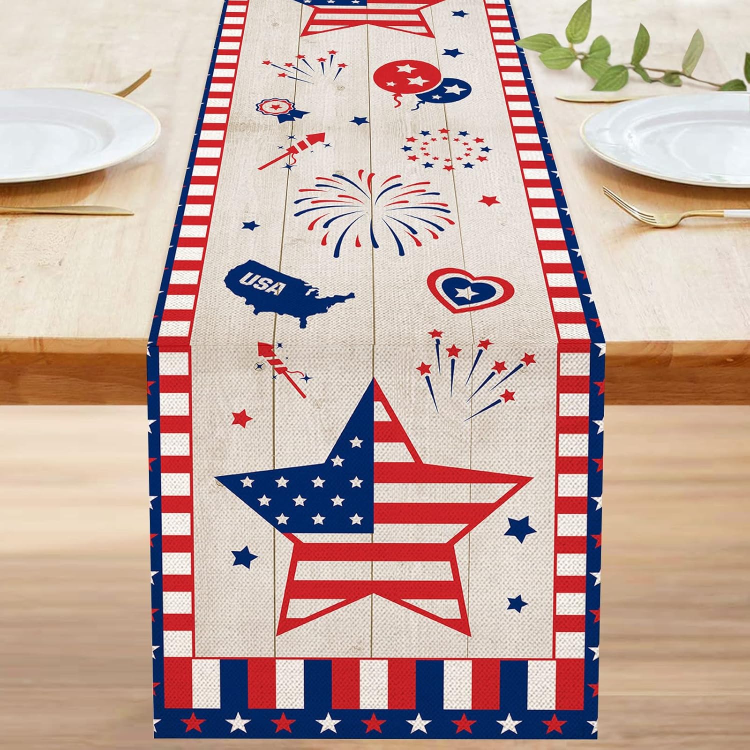 Amazon.com: 4th of July Table Runner, Patriotic Table Runner 72 Inch x ...