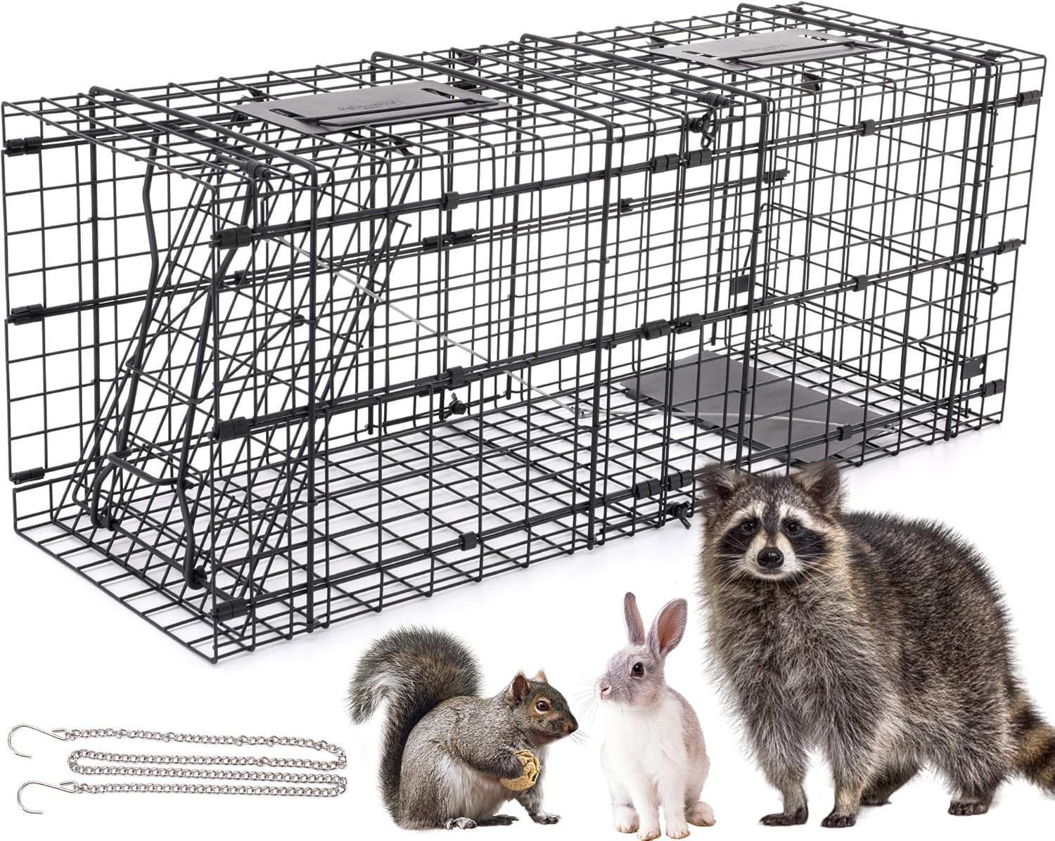 Amazon.com : Live Animal Trap Cage, 32"x13"x11" Raccoon Large Trap ...