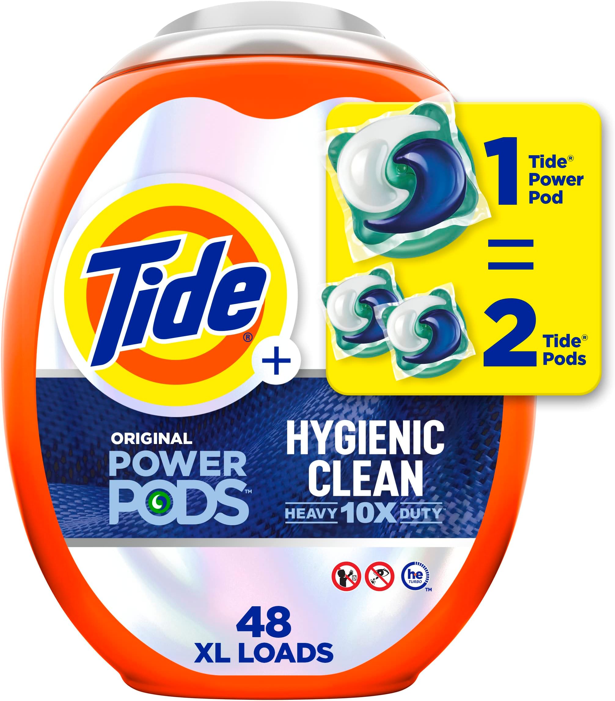 Amazon.com: Tide Hygienic Clean Heavy 10x Duty Power PODS Laundry ...