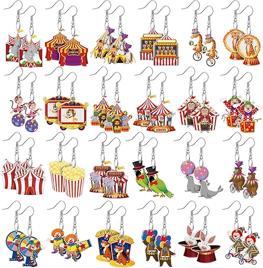 Amazon.com: Liliaafar 24 Pairs Circus Party Decorations Bulk Carnival ...