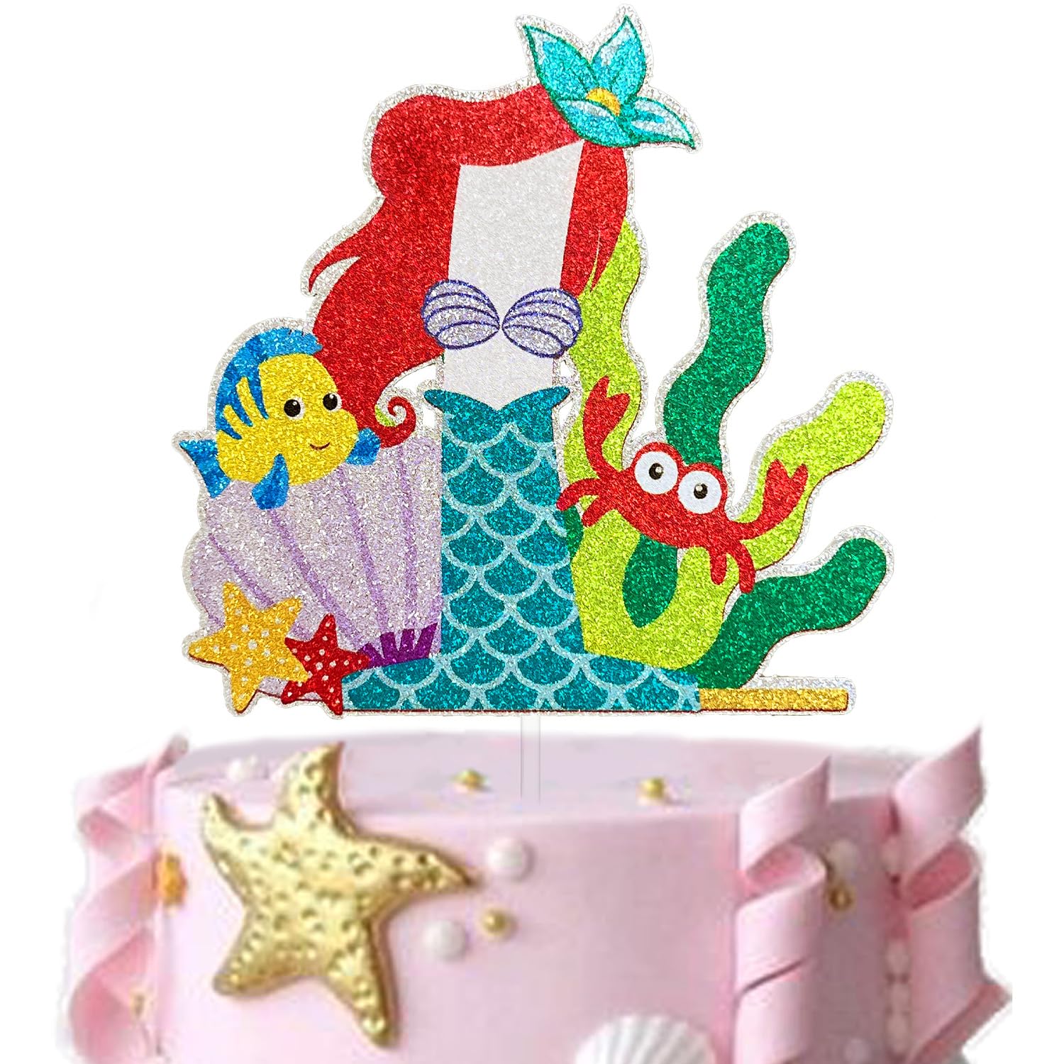 Snapklik.com : Princess Ariel One Cake Topper, Little Mermaid 1st ...