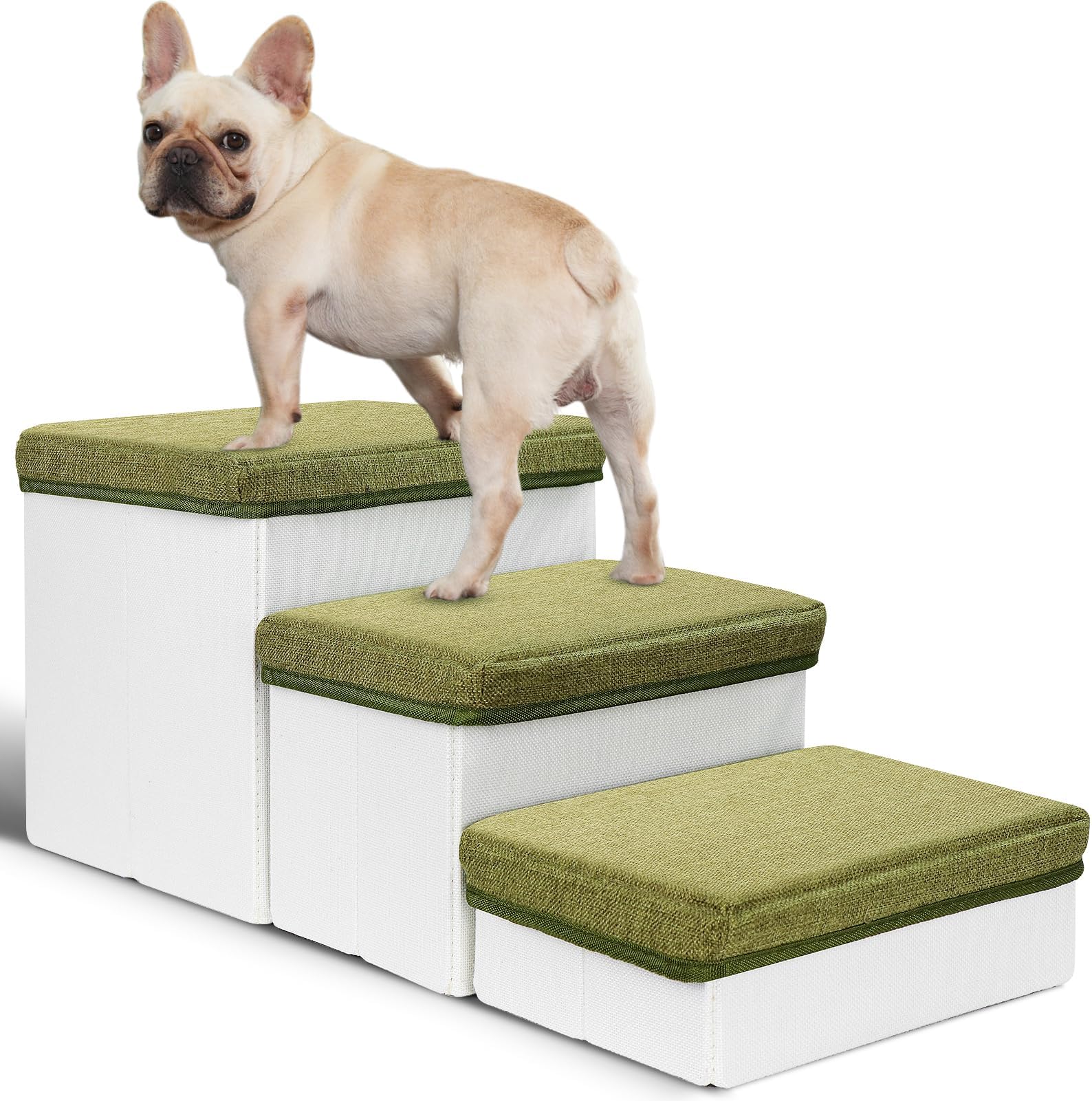 Amazon.com : FTUREERA Dog Stairs with Storage, Foldable Pet Stairs for ...