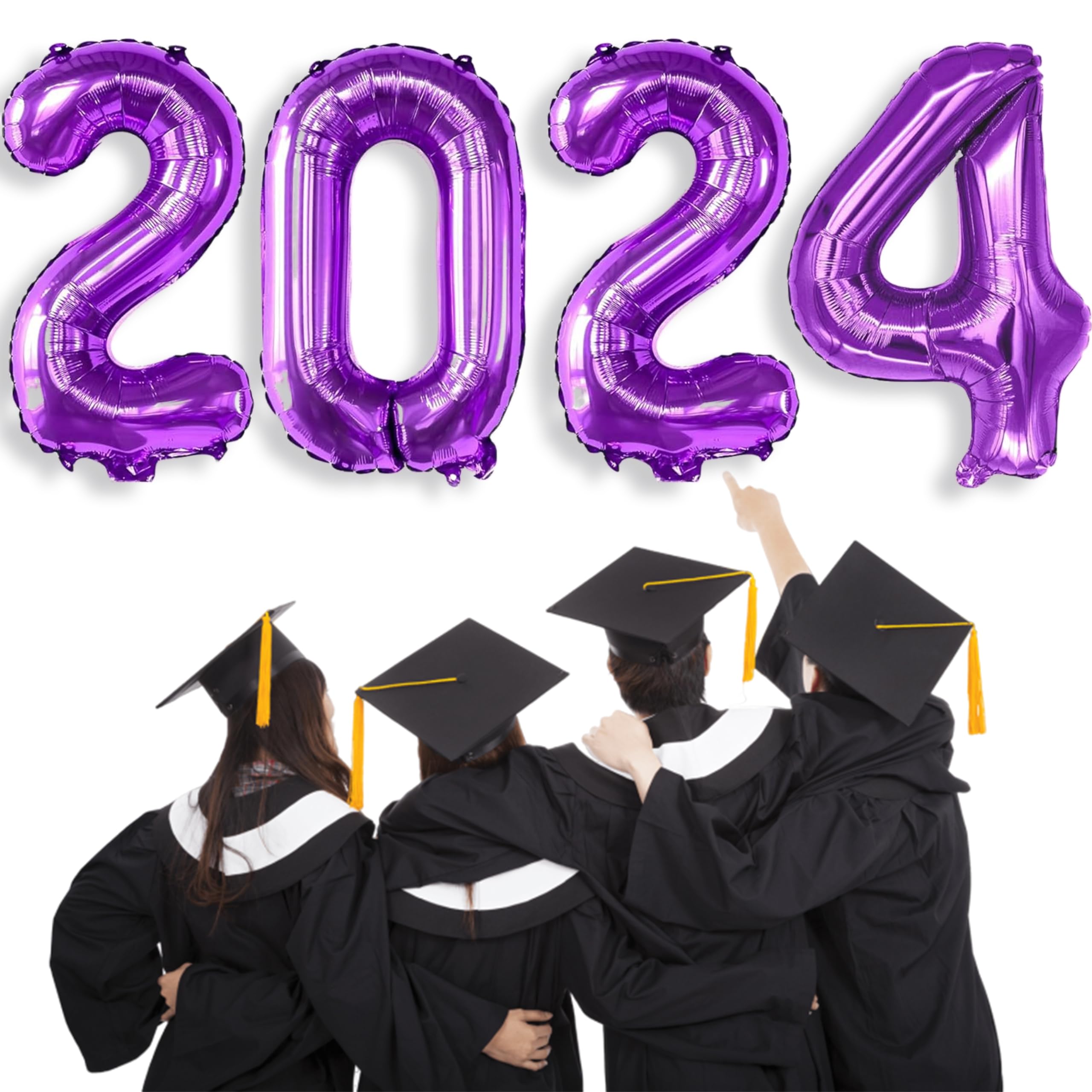 Amazon.com: Puideon 2024 Balloons Purple,Large 2024 Foil Number ...