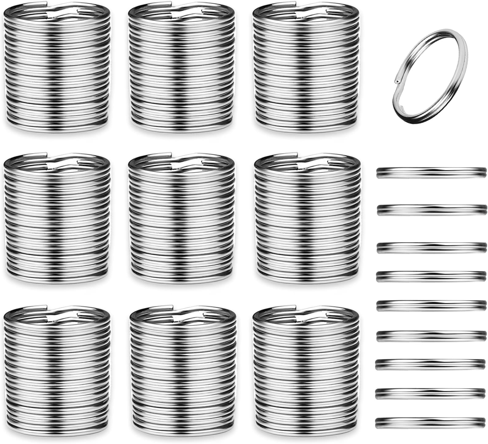 Amazon.com: Bluemoona 100 Pcs - 20mm 3/4" Round Edged Split Key Chain ...