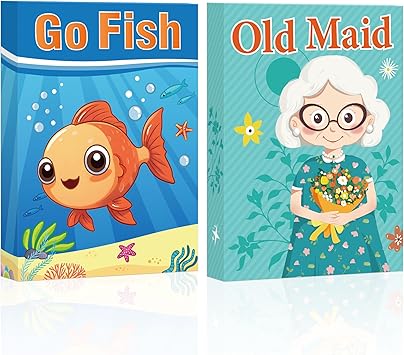 Amazon.com: Card Games,Go Fish,Old Maid Card Game for Kids Toddler,2 ...
