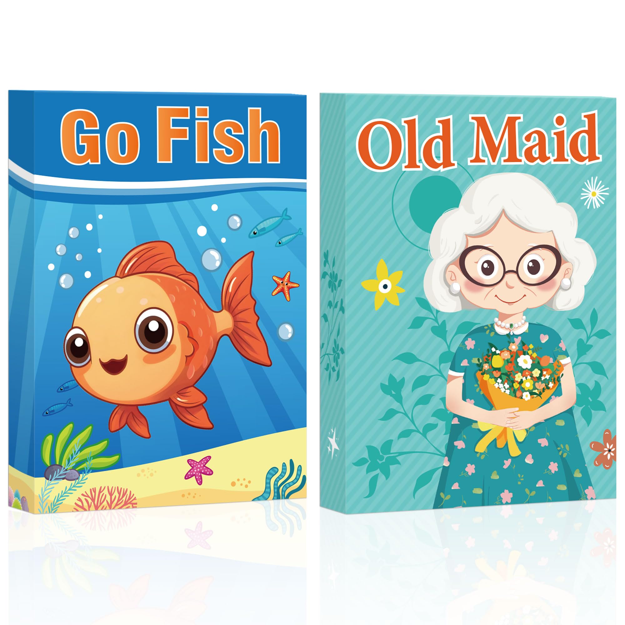 Amazon.com: Card Games,Go Fish,Old Maid Card Game for Kids Toddler,2 ...