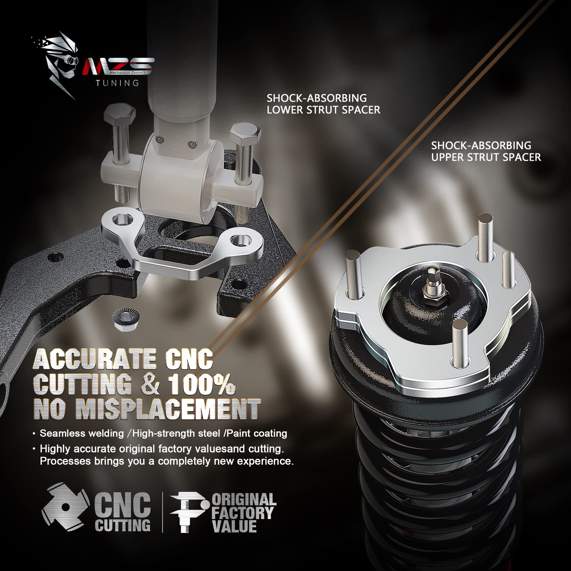 Snapklik.com : MZS 2 Inch Front Leveling Kit, Upper And Lower Lift ...