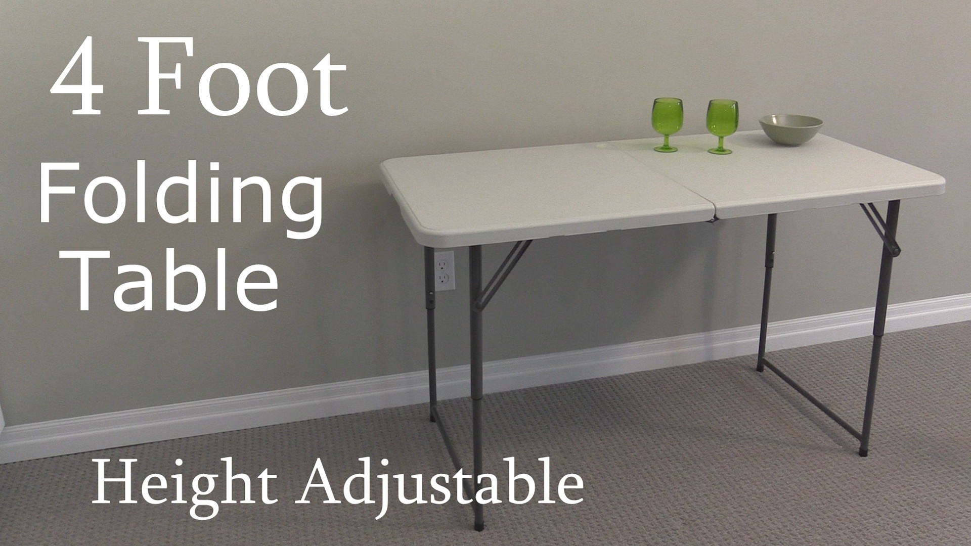 Watch 4 Foot, Height Adjustable Folding Table on Amazon Live