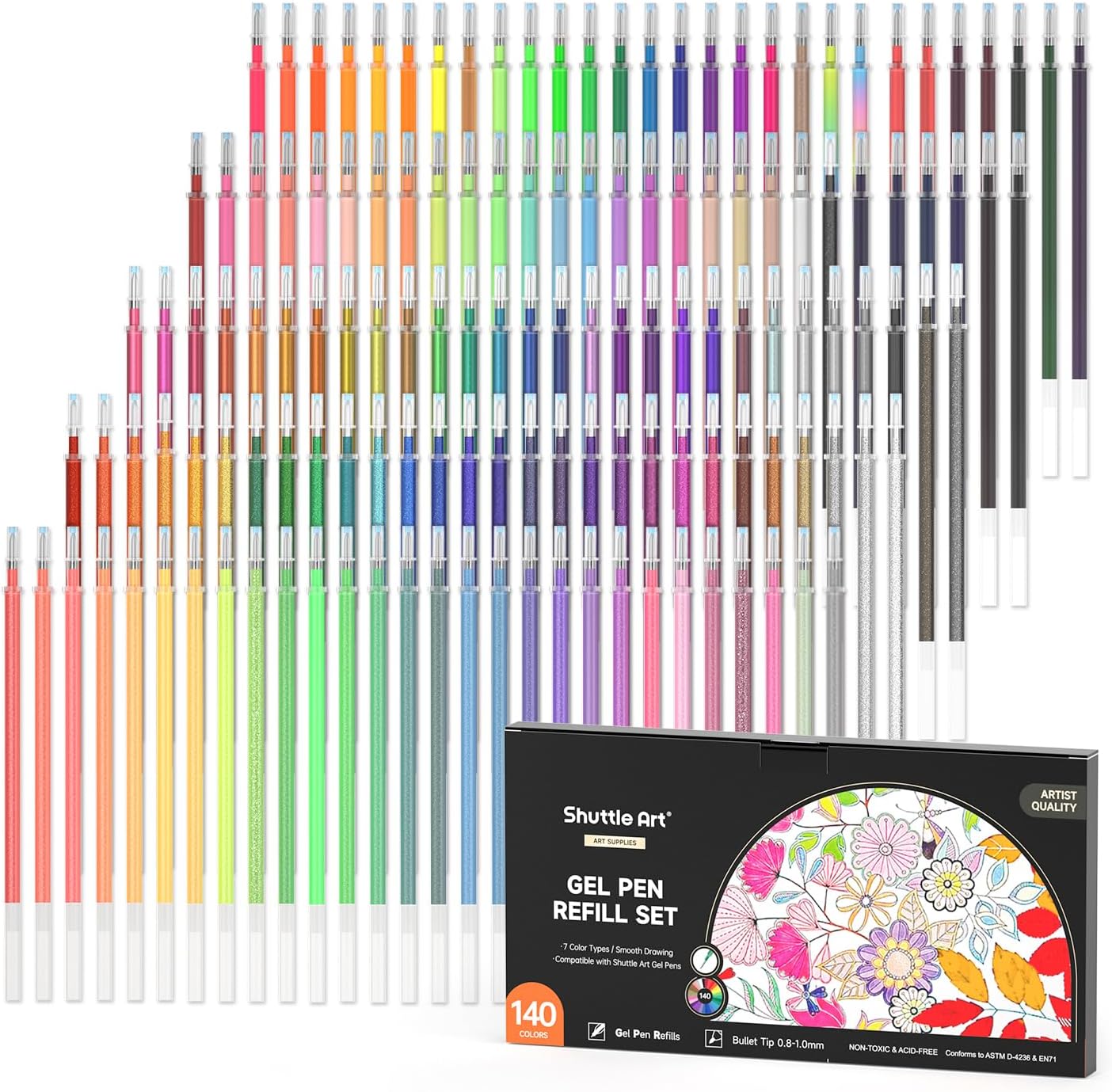 Amazon.com : Glitter Gel Pen Refills, Soucolor 60 Colors Gel Ink Pen ...