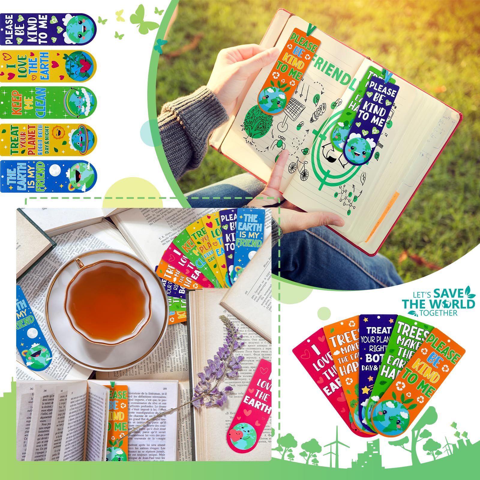Snapklik.com : Cholemy Earth Day Bookmarks For Kids Bulk Paper ...
