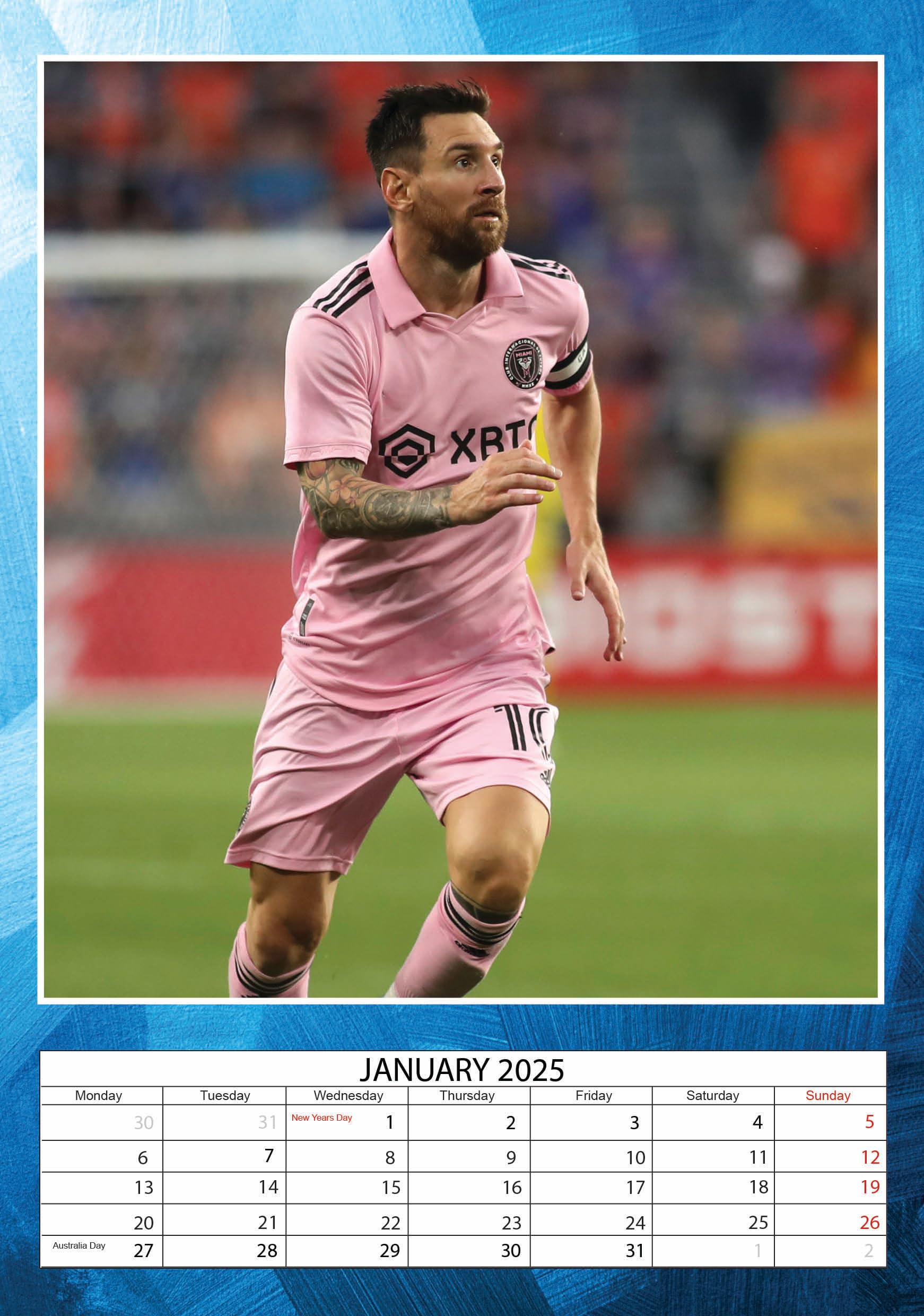 LIONEL MESSI 2025 Wall Calendar A3 Unofficial Tribute – BigaMart