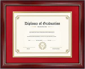 Amazon.com - GraduatePro 8.5x11 Diploma Frame with Red Over Gold Mat or ...
