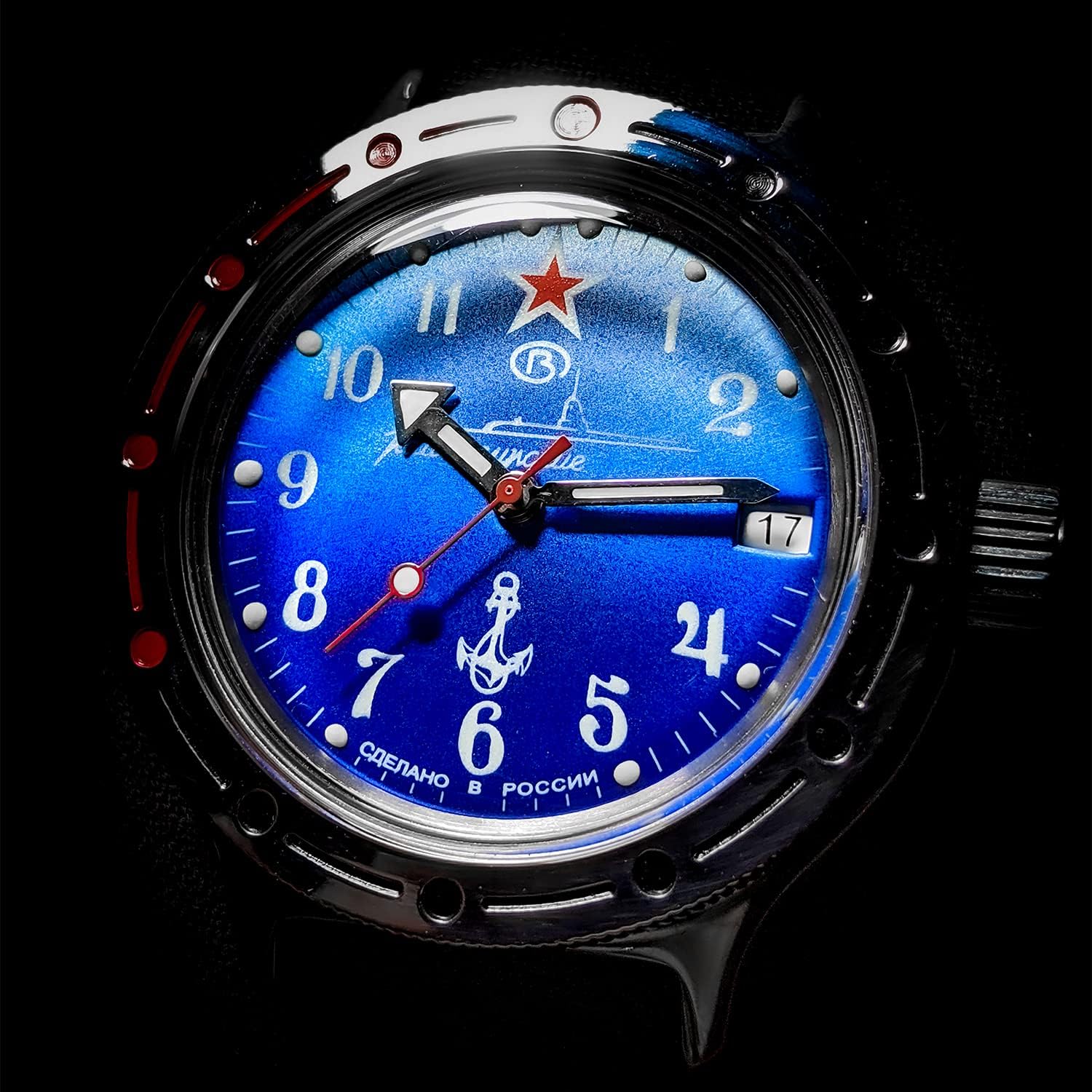 VOSTOK | Men’s Amphibian Submarine Commander Russian Military Style Diver Watch | WR 200 m ...