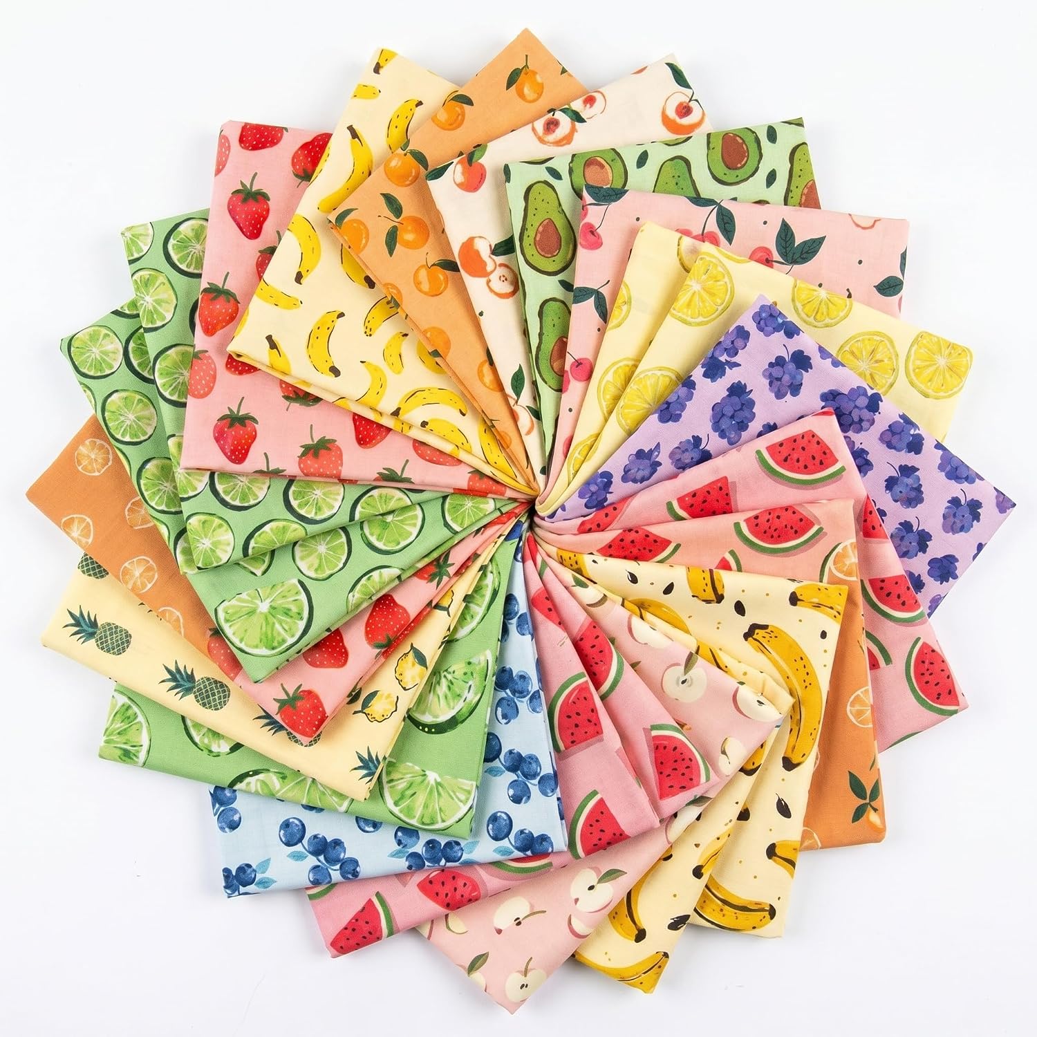 Amazon.com: HunnmingRe 20 Pcs 10''x10'' Summer Fruit Quilting Fabric ...