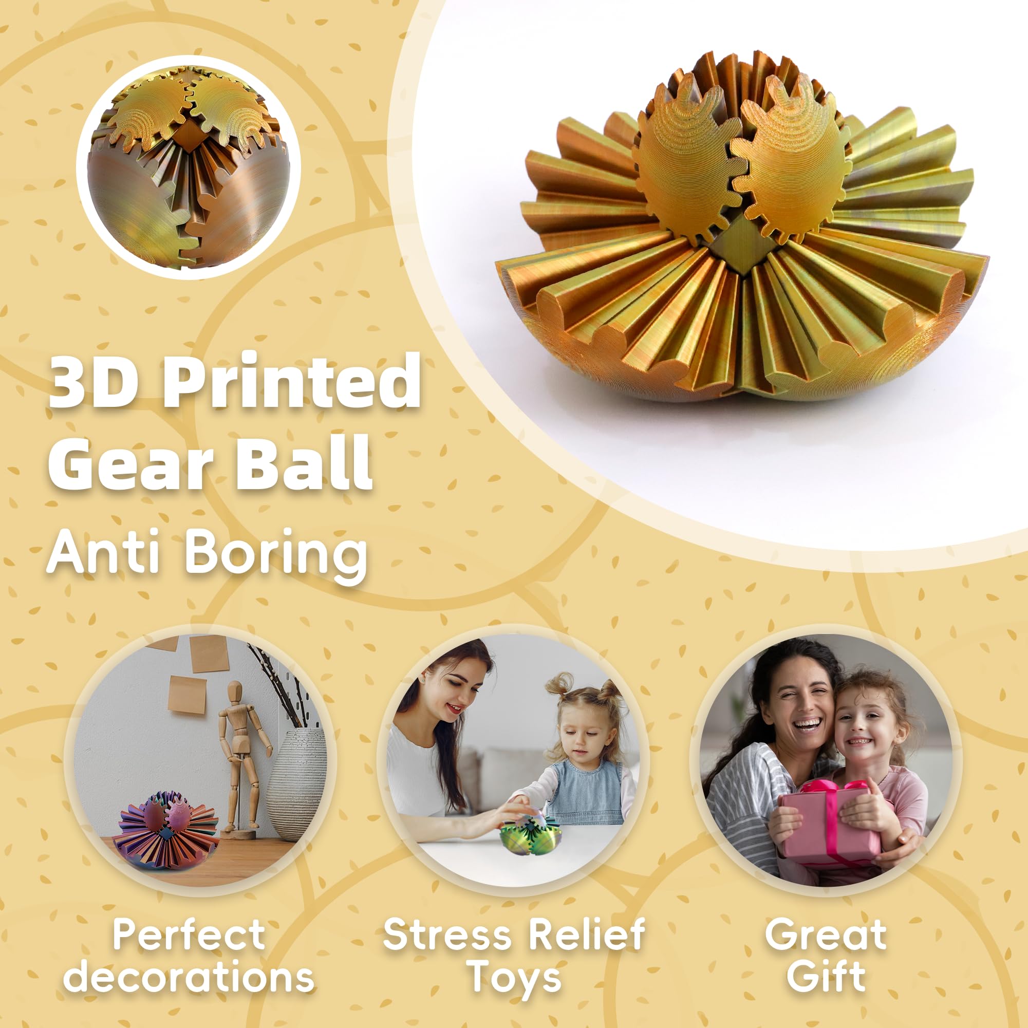 Snapklik.com : Flavery Gear Ball - 11cm/4.3 Inch Gear Sphere, 3D ...