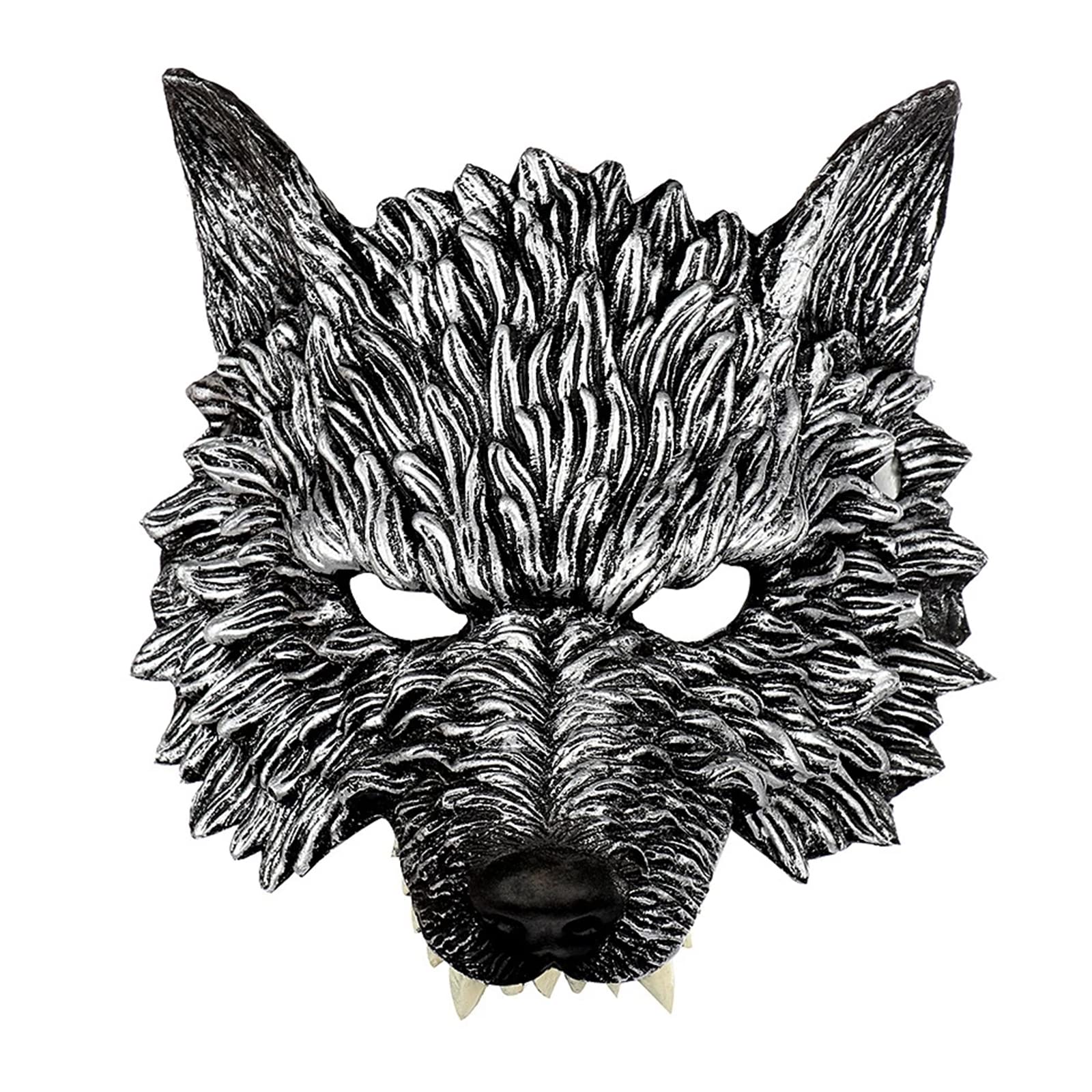 Amazon.com: JOYFISCO Wolf Mask Halloween Half Face Werewolf Mask ...