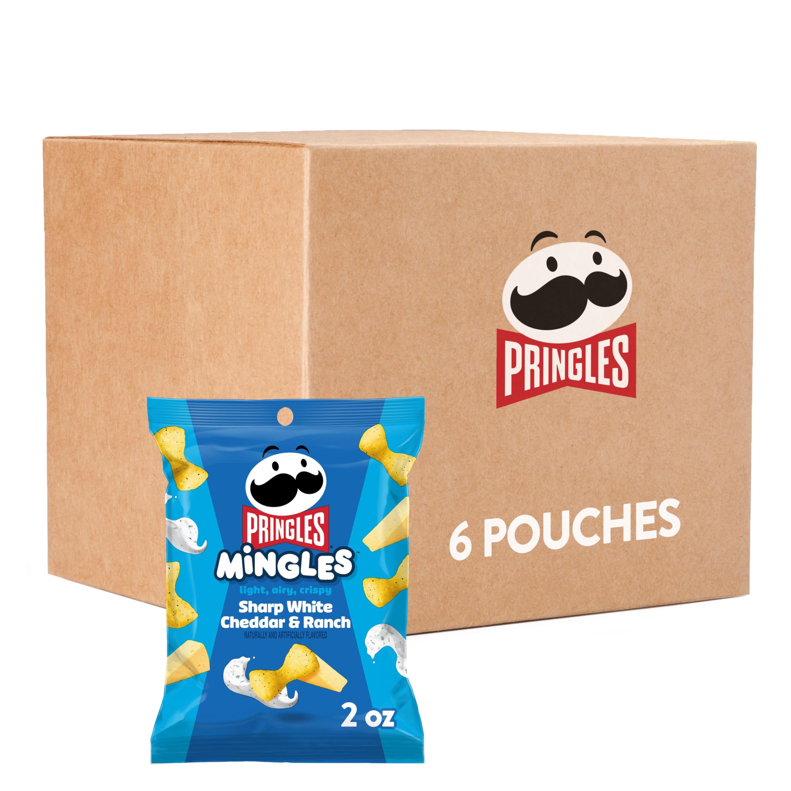 Amazon.com: Pringles Mingles Puffed Snacks, Sharp White Cheddar and ...