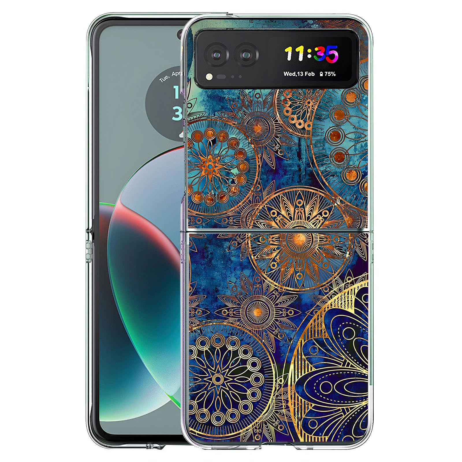 Amazon.com: Bcov Case for Motorola Razr 2023, Gorgeous Colours Circle Manala Anti-Scratch Solid ...