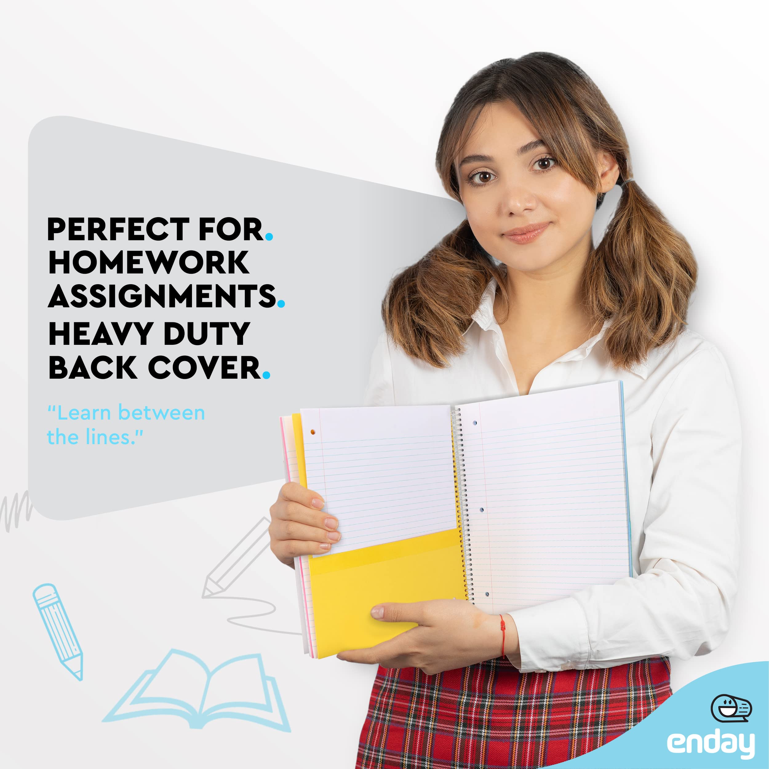 Snapklik.com : Emraw 5 Subject Notebook College Ruled Spiral White ...