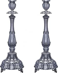 Amazon.com: Hazorfim, Morano Silverֲ Candlesticks Shabbat Candlestick ...