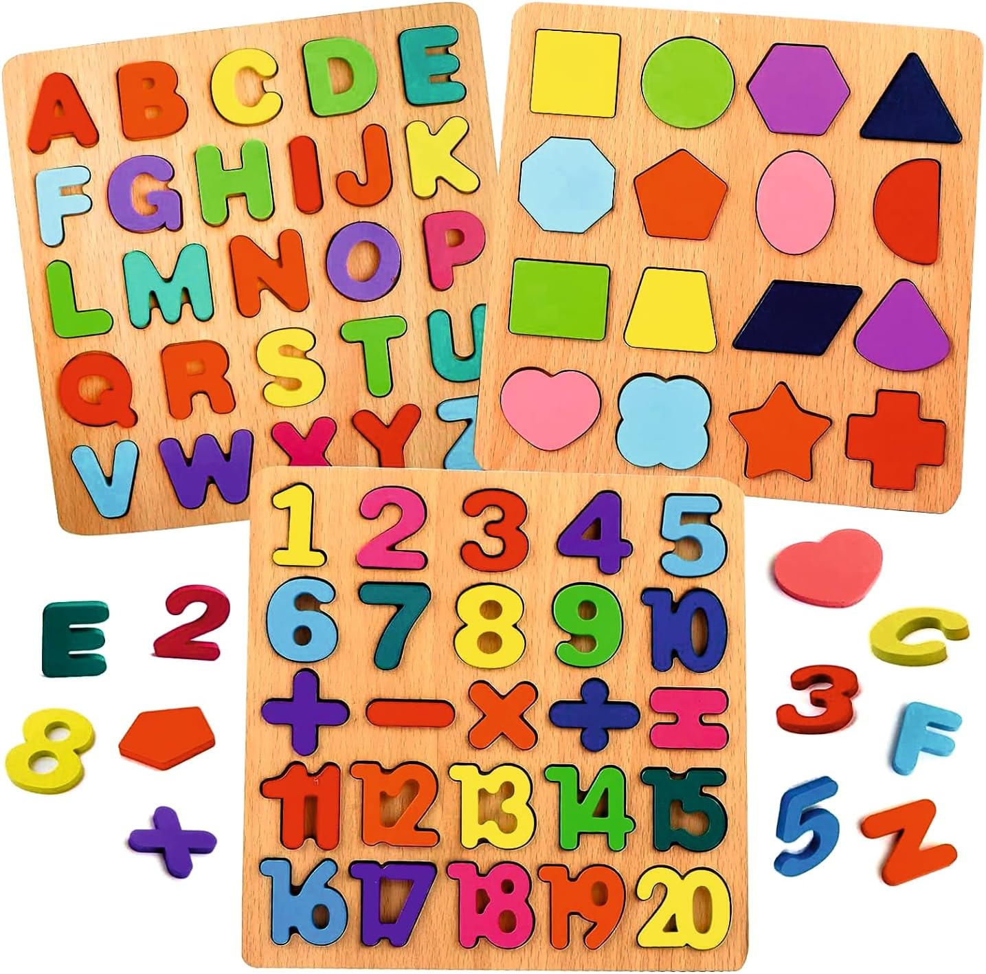 Kemendra ABCD Toys for Kids, Number, Shape Puzzles Toddler Activity ...