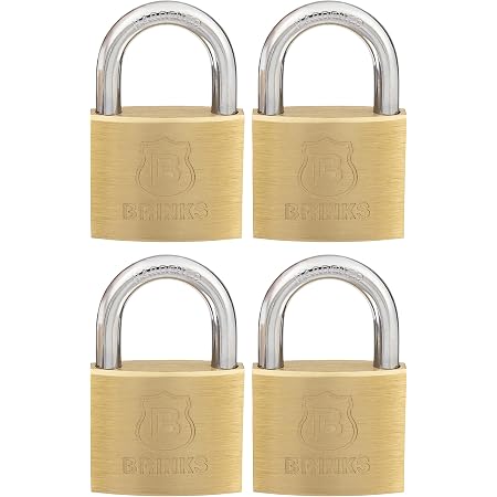 Master Lock Padlock, Solid Brass Lock, 3/4 in. Wide, 120Q (Pack of 4 ...