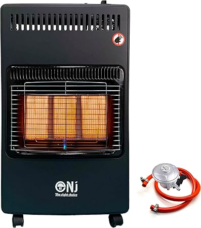 Portable Gas Heater Indoor Mobile Foldable 4.2kW Regulator Set : Amazon ...