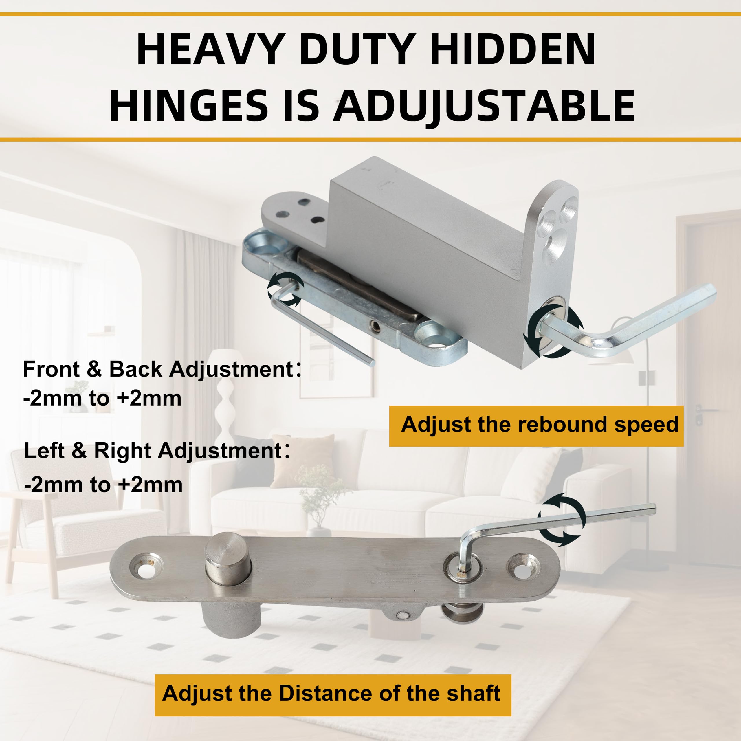 Snapklik.com : Self Closing Door Pivot Hinge Heavy Duty Hidden Hinges ...