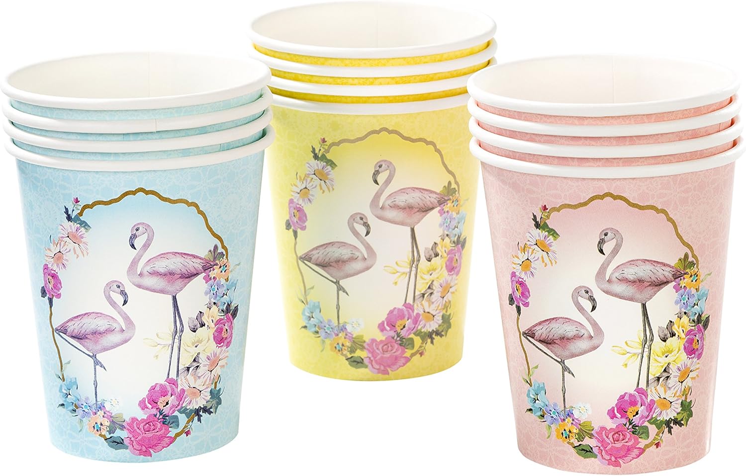 Talking Tables Truly Flamingo Floral Paper Flamingo Cups for Tea Party ...