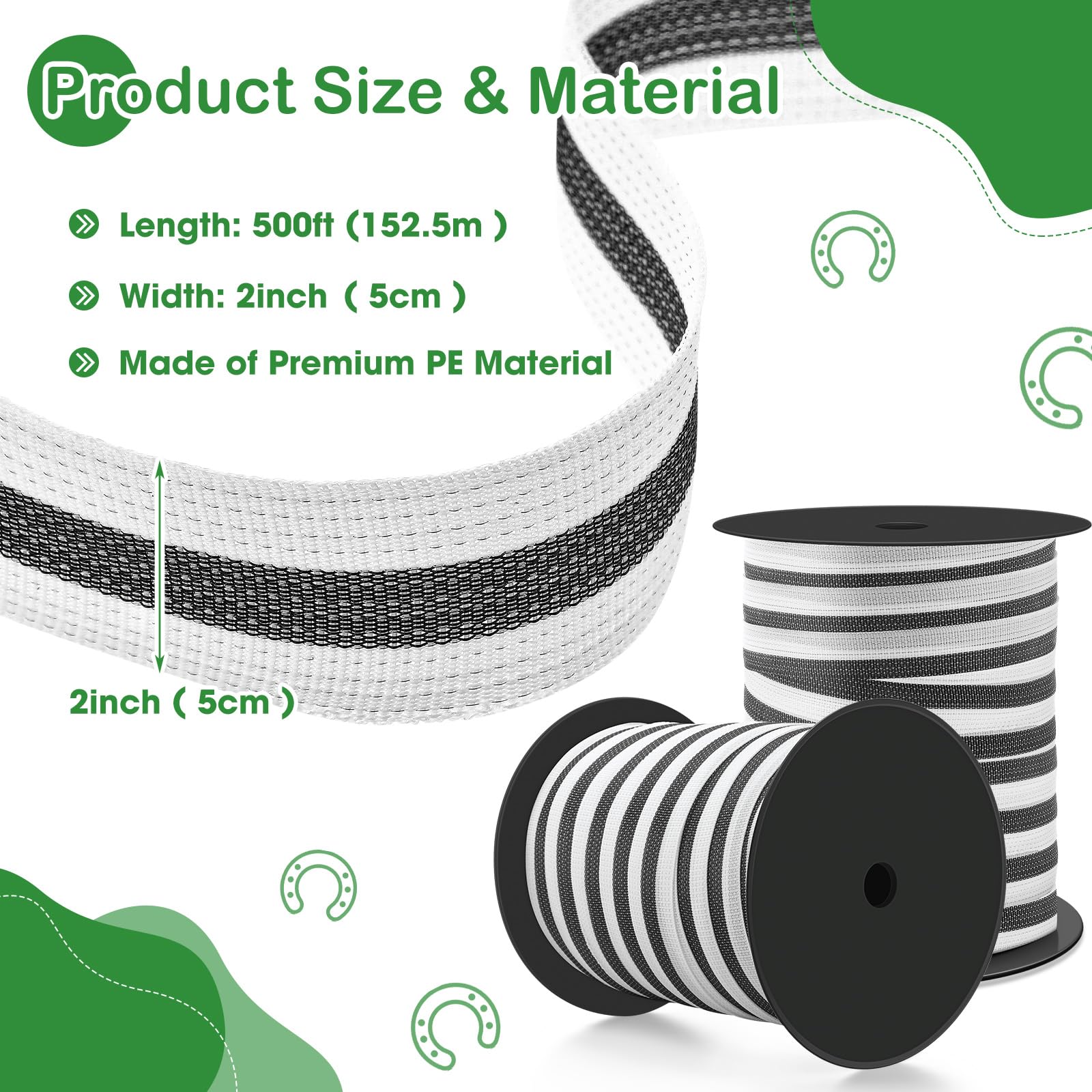 Snapklik.com : Wowangce 2 Pcs Poly Tapes For Electric Fence Horse Fence ...