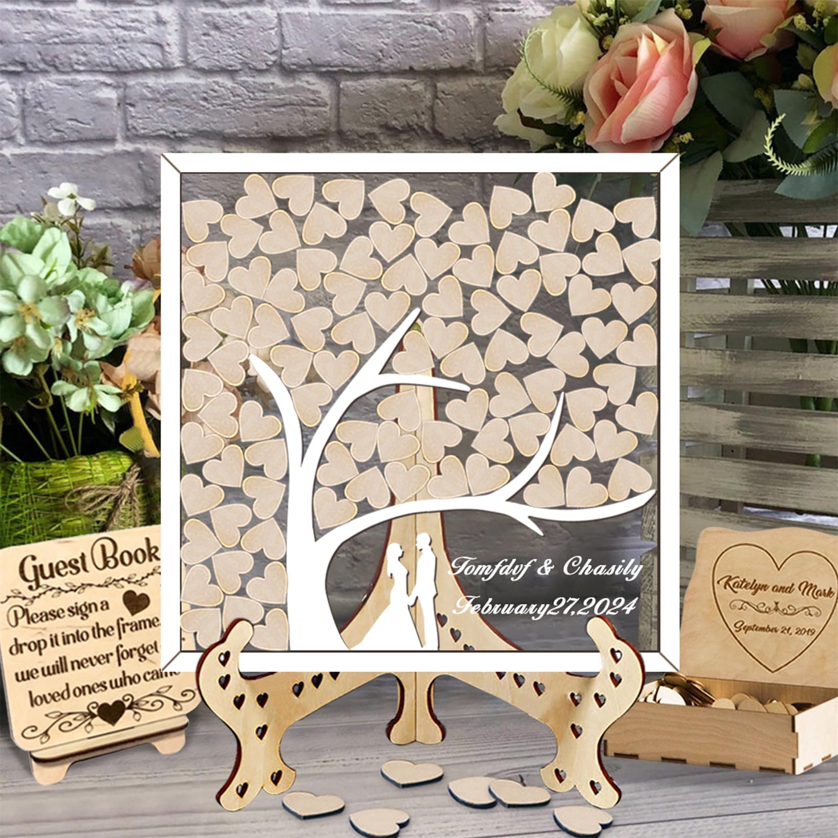 Amazon.com: Personalized Tree of Leaves Wedding Guest Book Alternative ...