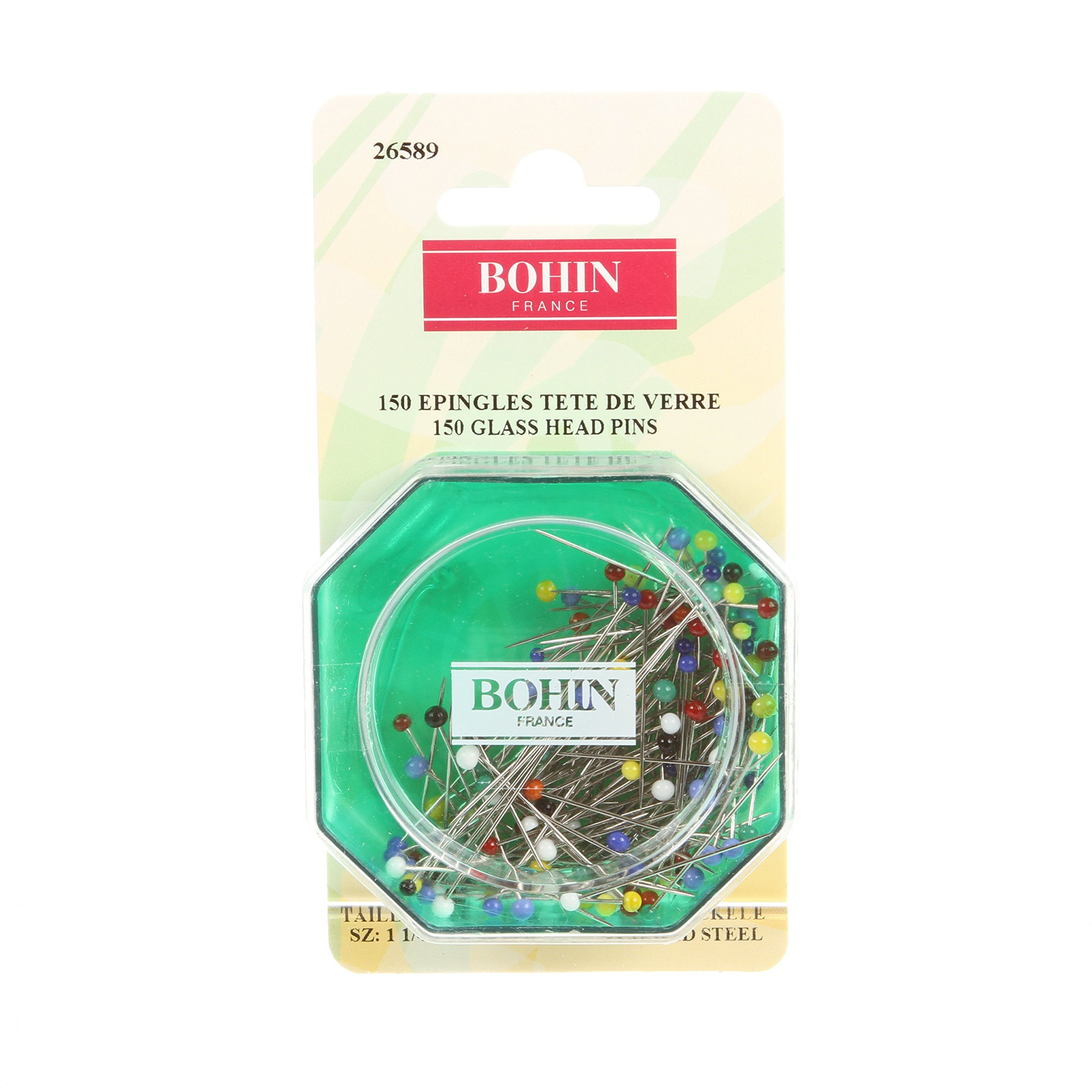 Amazon.com: Bohin Glass Head Fine Pin Size 30mm-1 1/4in 150ct