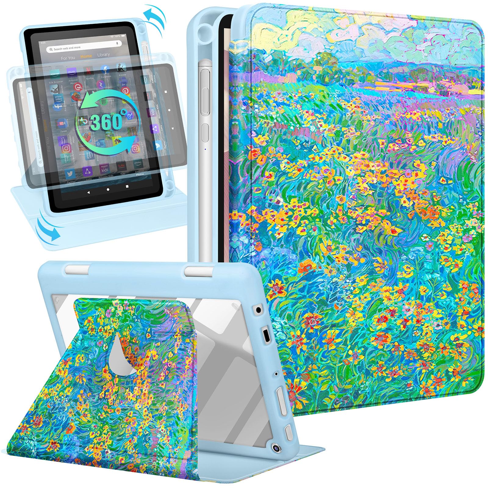 Amazon.com: Kidcube for Kindle Fire HD 8/8 Plus Tablet Case - 10th/12th ...