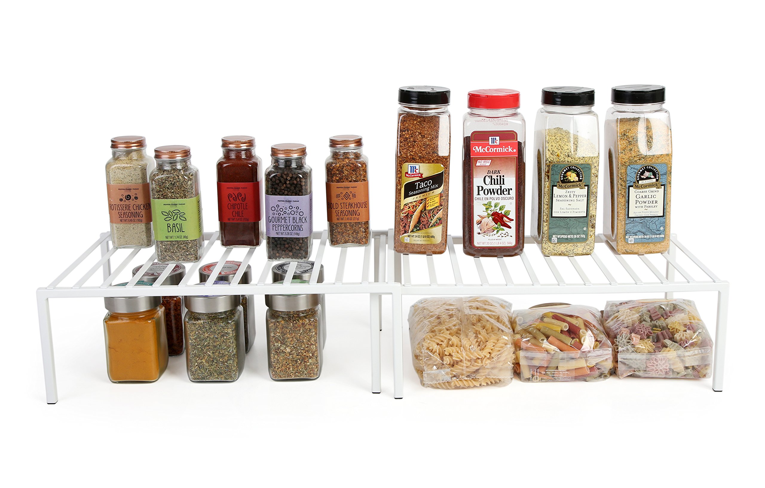 Smart Design Premium Cabinet Storage Shelf Rack - Large Expandable 16 ...