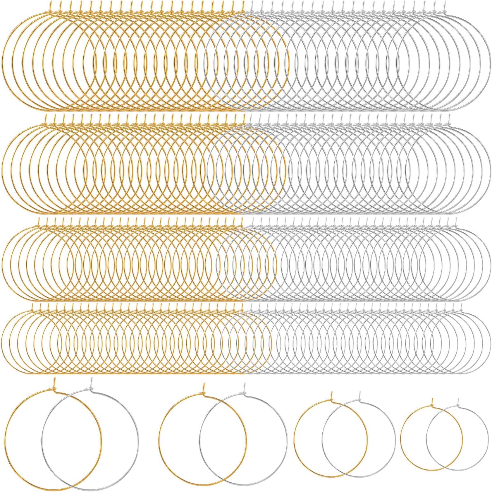 Amazon.com: Pndeyo 96pcs Hoop Earrings Findings, Hypoallergenic Round ...